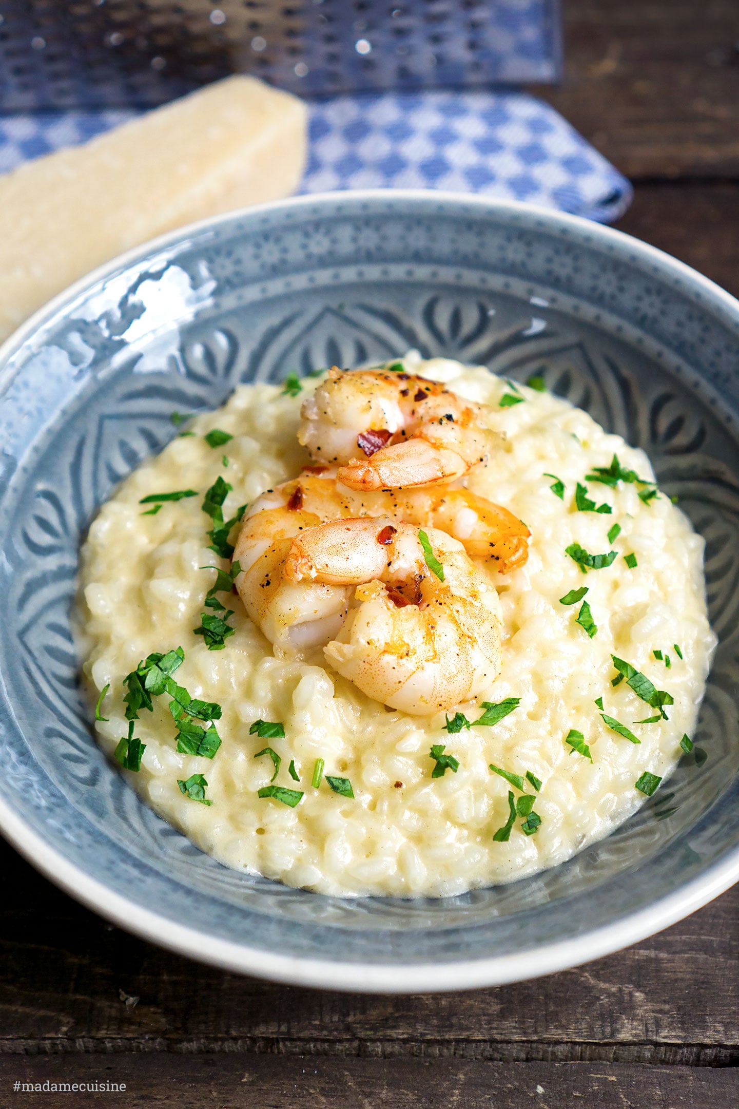 Parmesan-Risotto mit Garnelen - Madame Cuisine