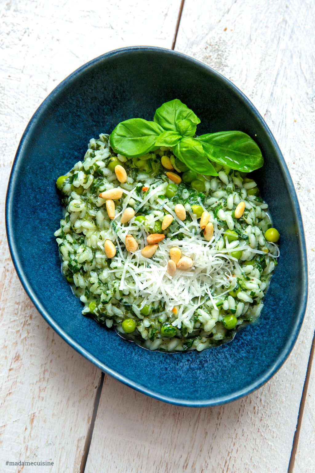 Frühlings-Risotto mit Erbsen und Spinat - Madame Cuisine